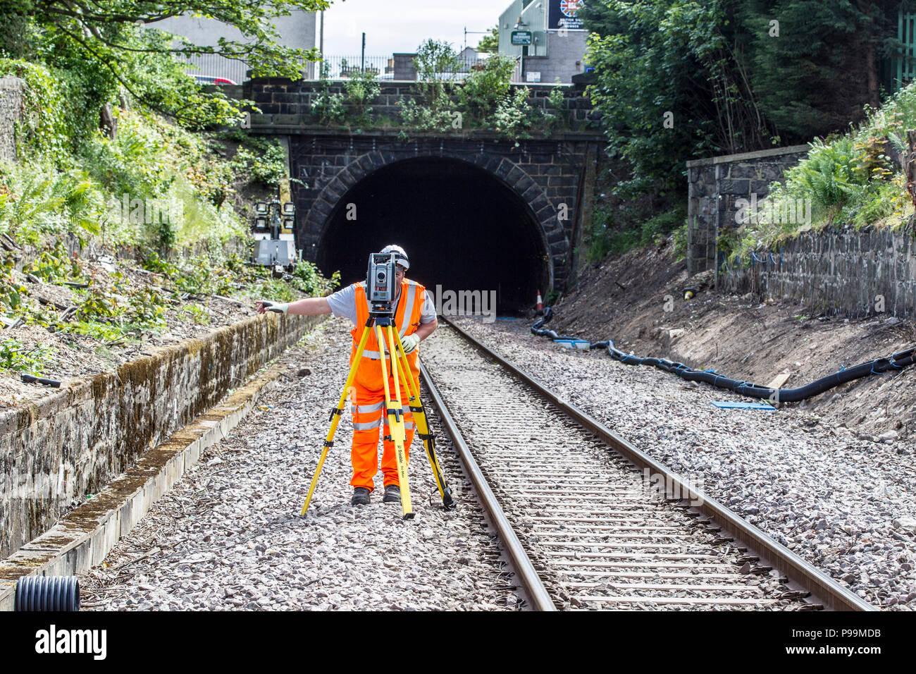 Railway Construction workers Stock Photo - Alamy