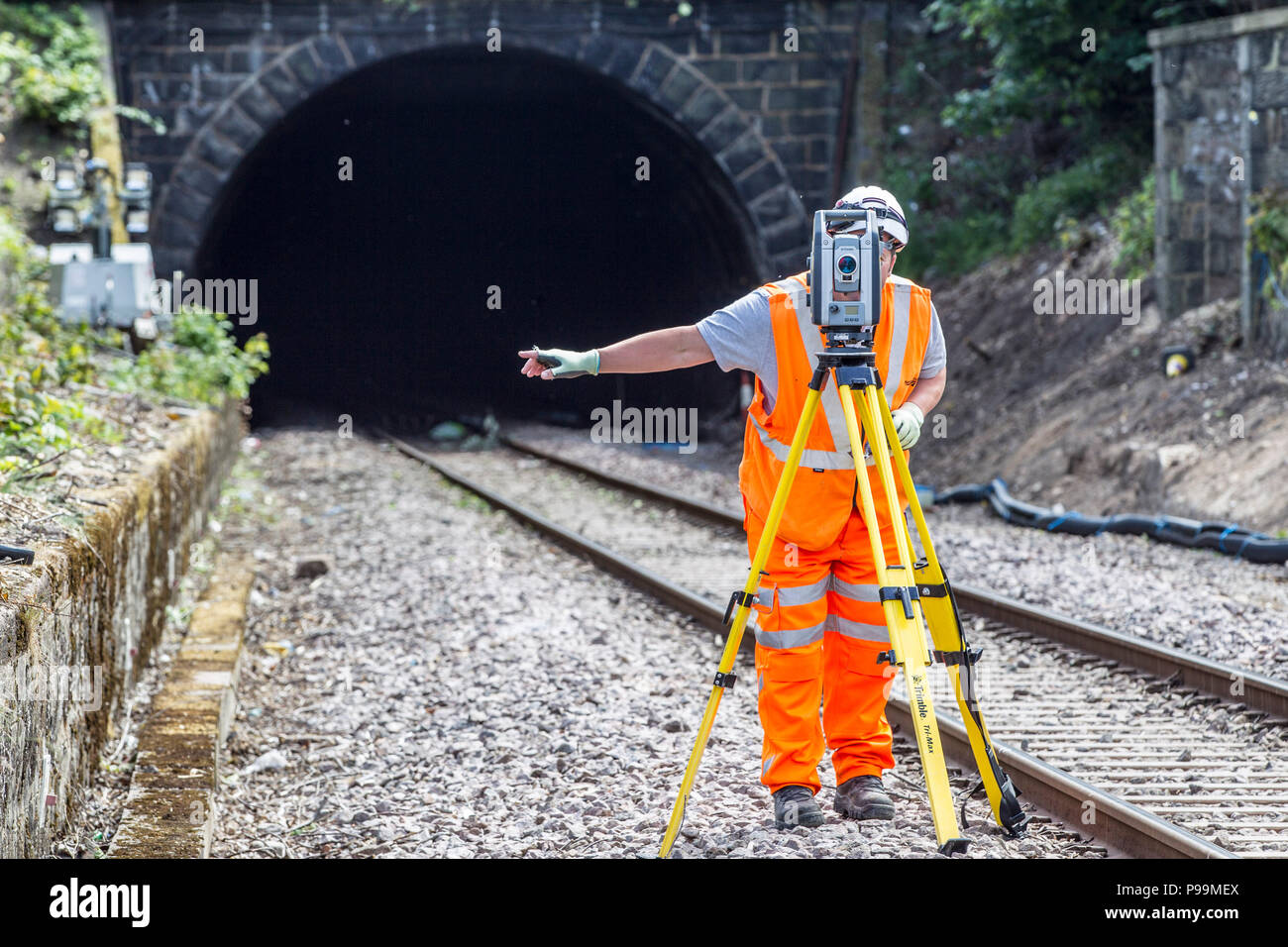 Railway Construction workers Stock Photo - Alamy