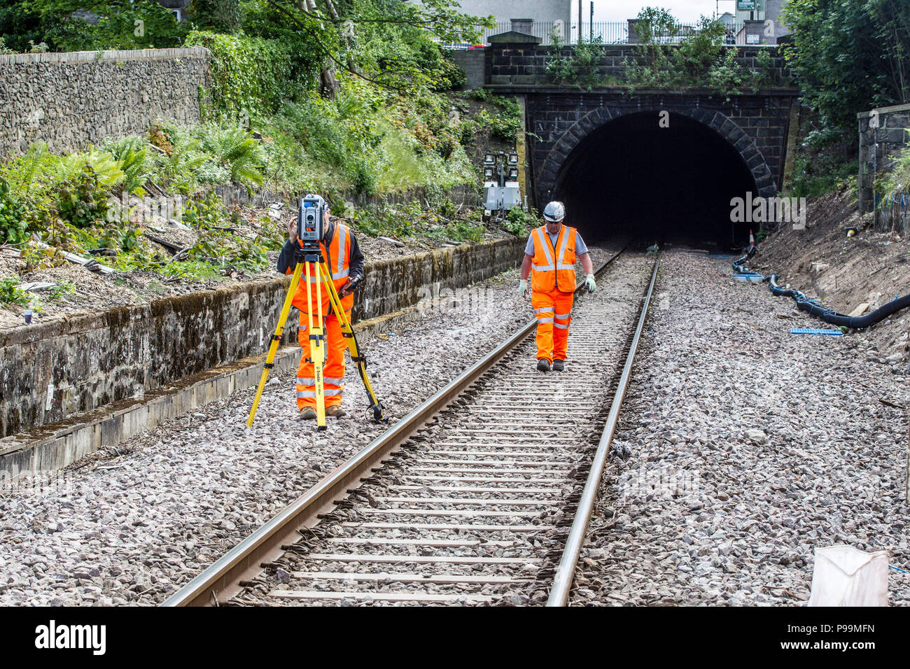 Railway Construction workers Stock Photo - Alamy