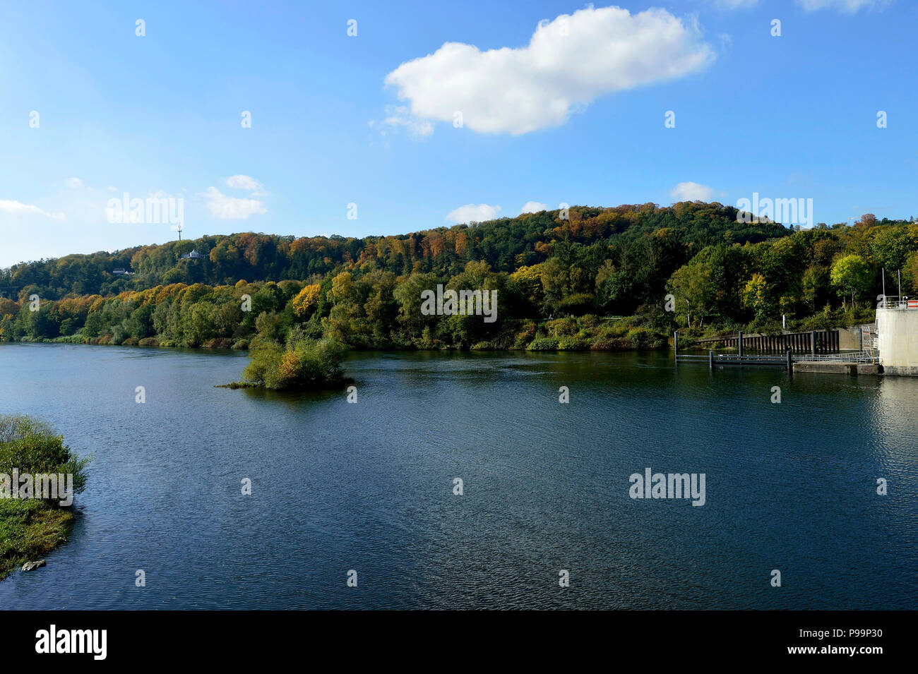 Germany, North Rhine-Westphalia hiking trail BaldeneySteig in Essen ...