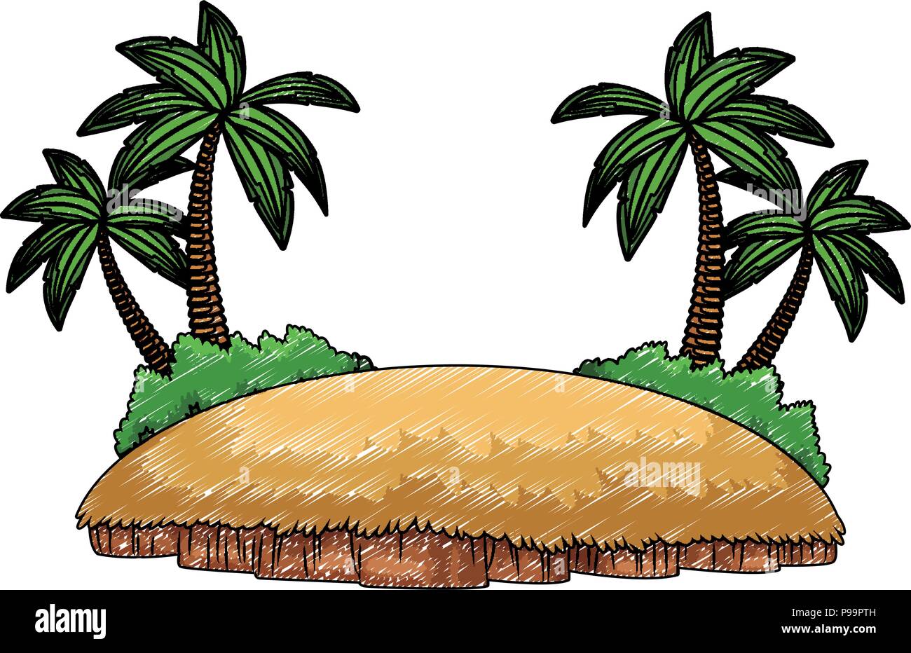 Beautiful island cartoon vector illustration graphic design Stock ...