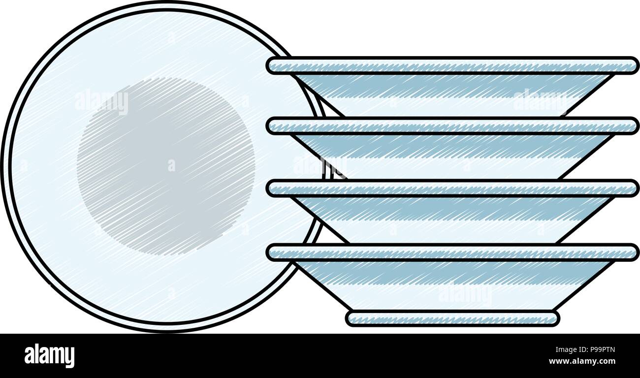 Dishes stacked isolated vector illustration graphic design Stock Vector ...