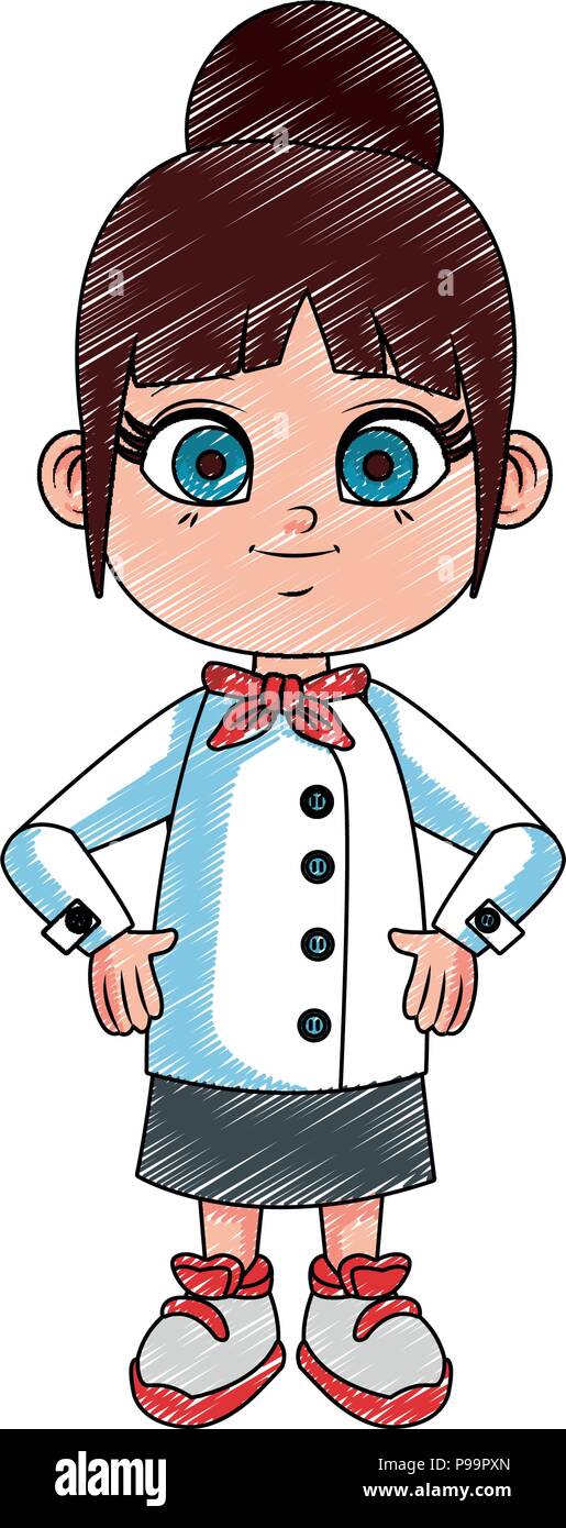 Beautiful girl chef cartoon vector illustration graphic design Stock ...