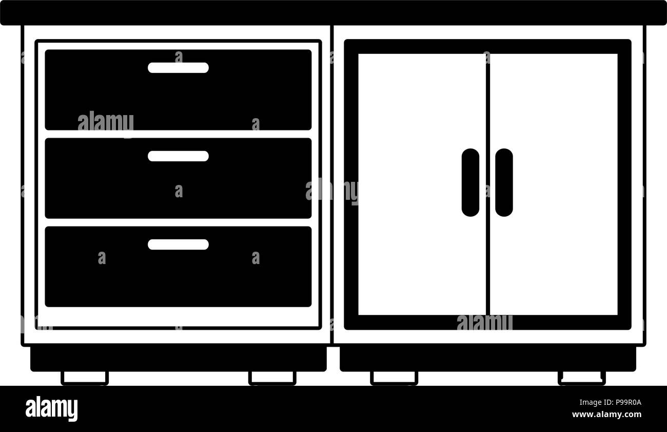 kitchen wooden cabinet isolated vector illustration graphic design ...