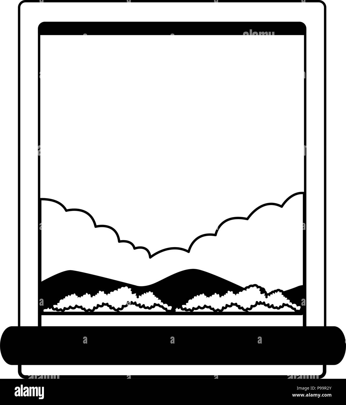 Window and landscape vector illustration graphic design Stock Vector ...