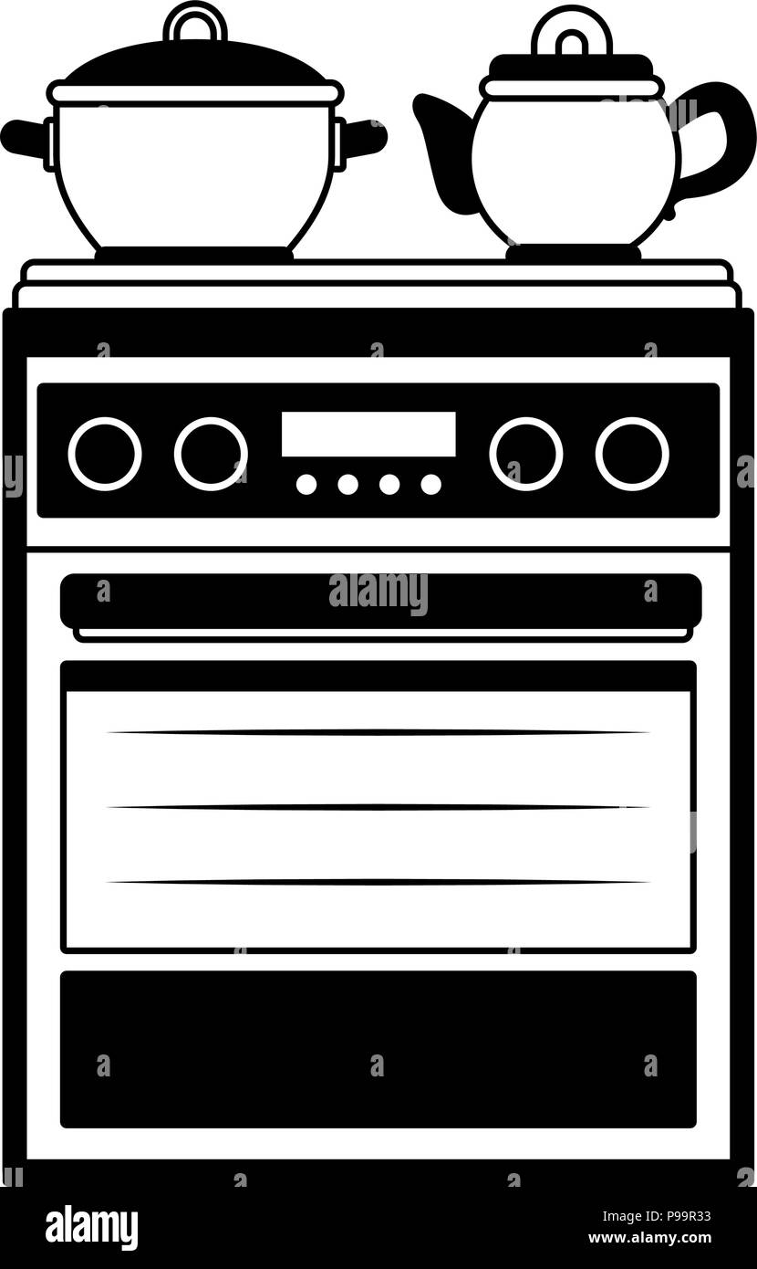 Residential contemporary kitchen Black and White Stock Photos & Images ...