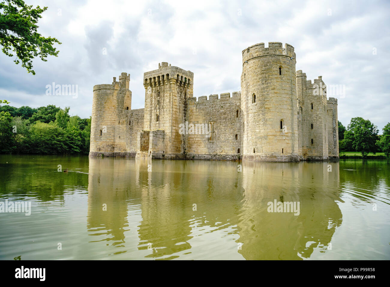 The historical Bodiam Castle at West Sussex, United Kingdom Stock Photo ...