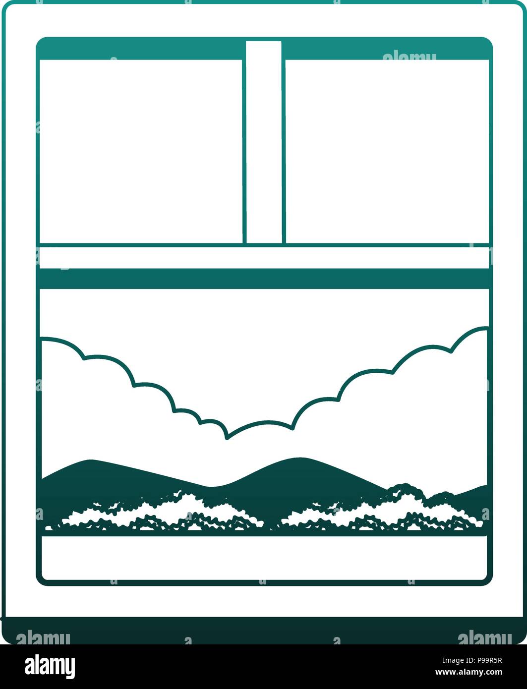 Window and landscape vector illustration graphic design Stock Vector ...