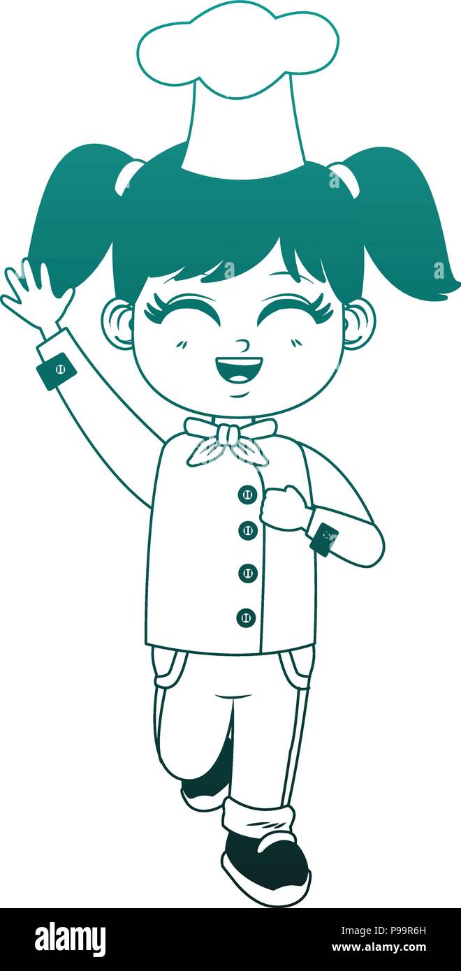 Beautiful girl chef cartoon vector illustration graphic design Stock ...