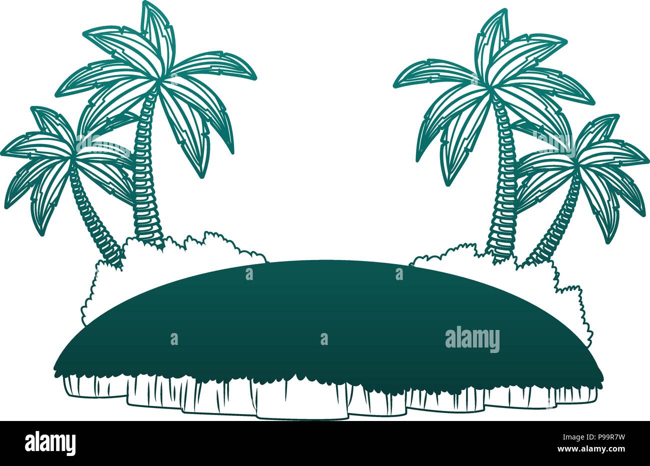Beautiful island cartoon vector illustration graphic design Stock ...