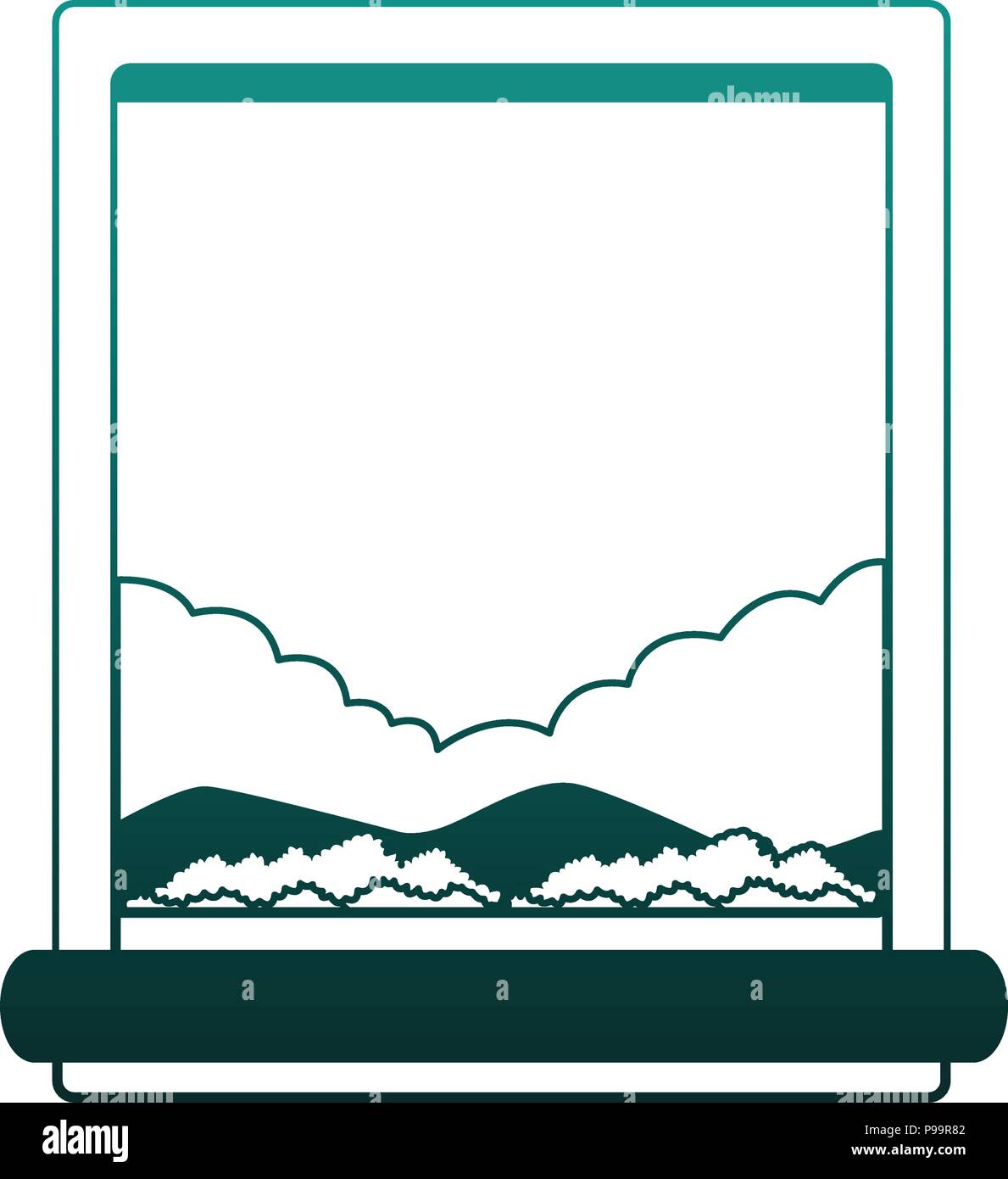 Window and landscape vector illustration graphic design Stock Vector ...