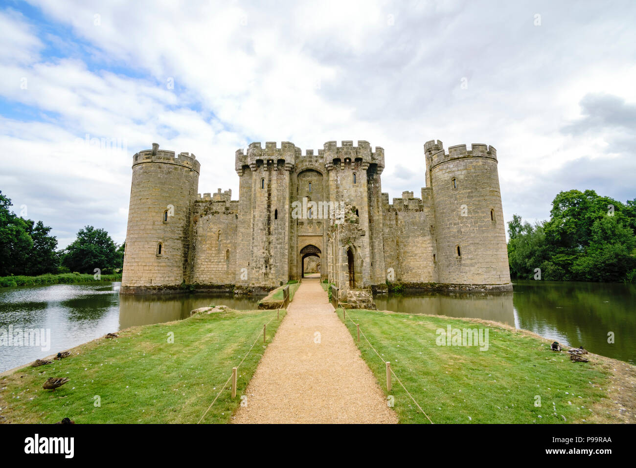 The historical Bodiam Castle at West Sussex, United Kingdom Stock Photo ...