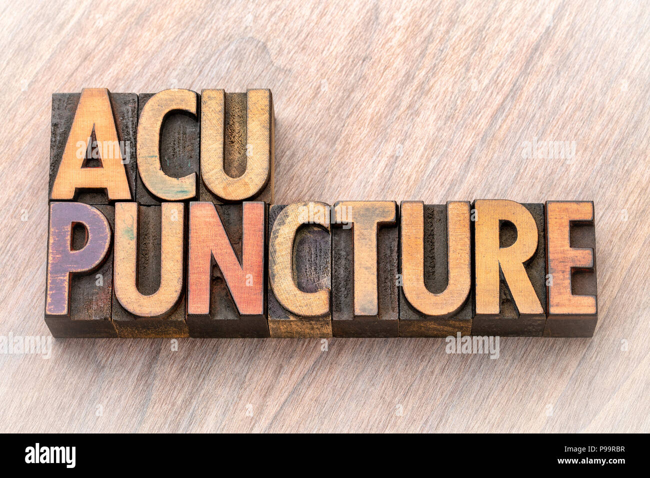 acupuncture - word abstract in vintage letterpress wood type Stock ...