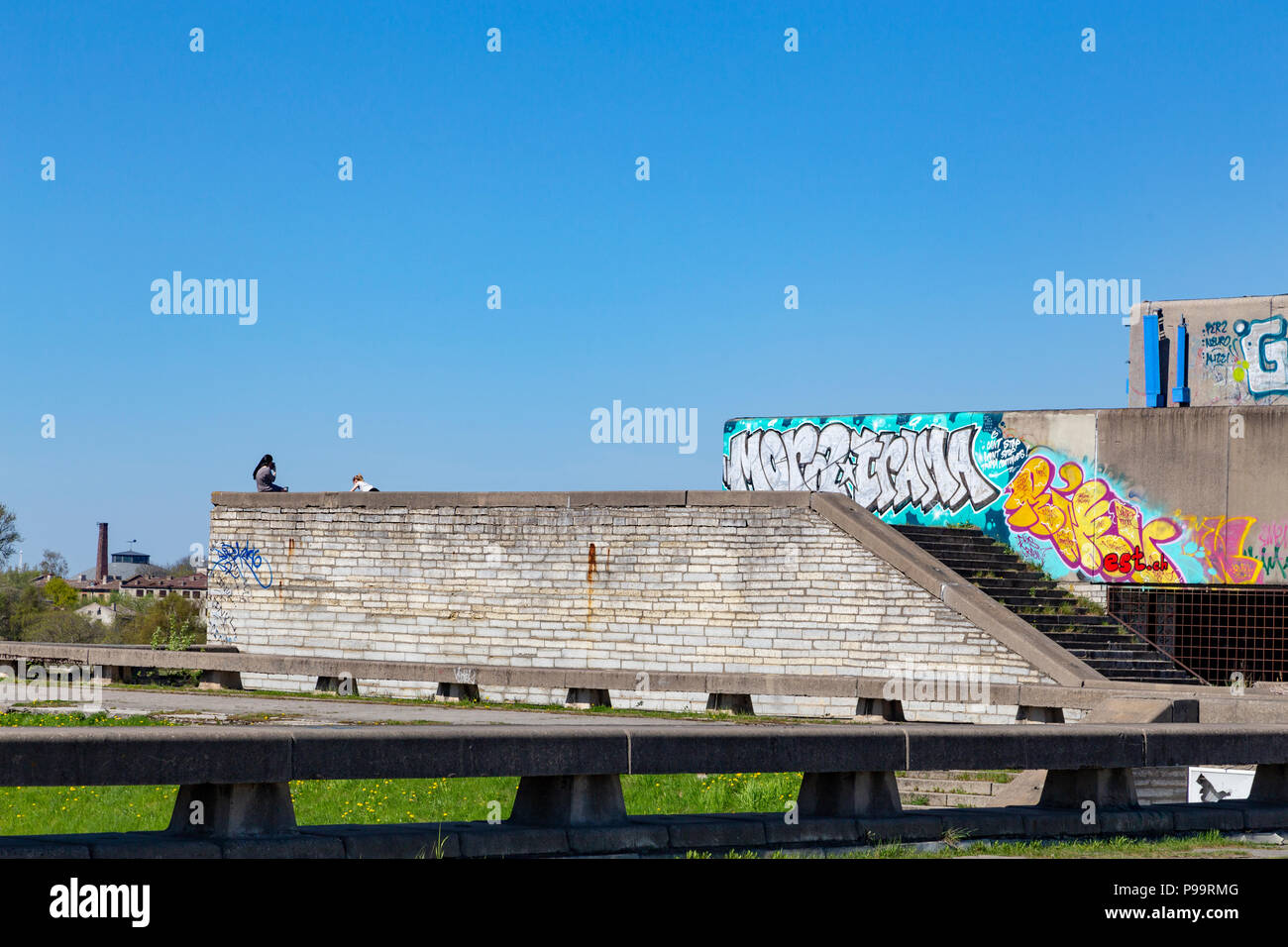 Linnahall, architecture of soviet era in Tallin, Estonia Stock Photo ...