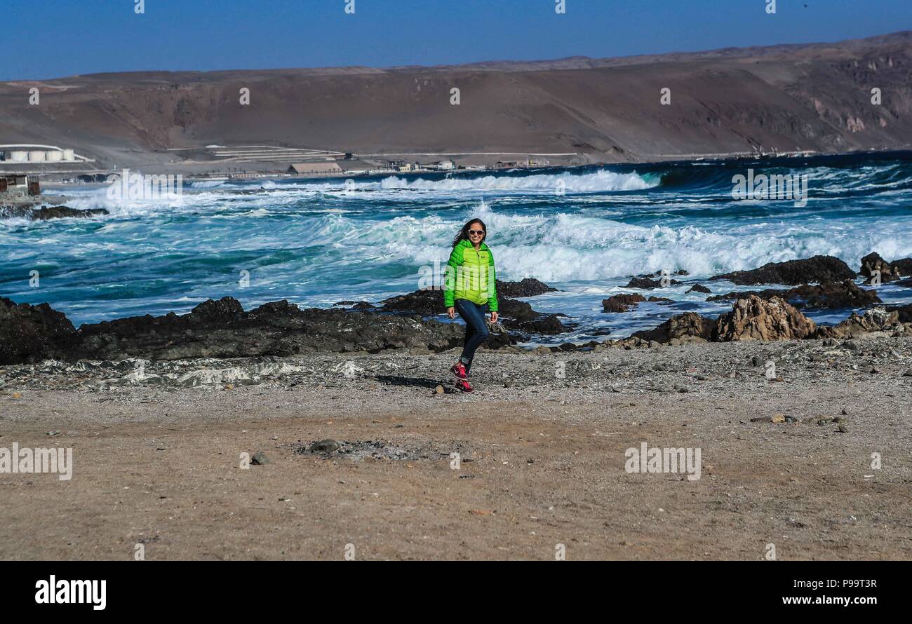Beach of Arica Chile. Morro de Arica, Chile. Arica is a port city in ...