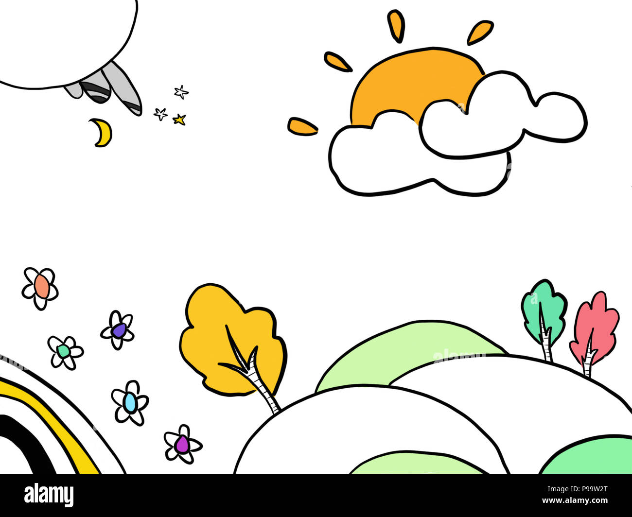 Abstract abstract cartoon image of nature Stock Photo - Alamy