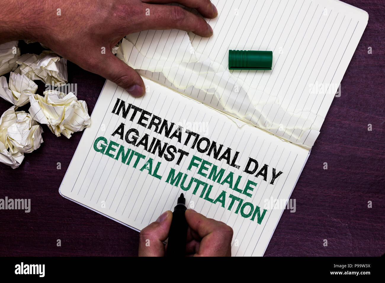 Text sign showing International Day Against Female Genital Mutilation ...