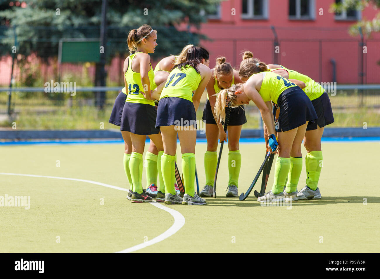 Women field hockey team before start of the game Stock Photo - Alamy