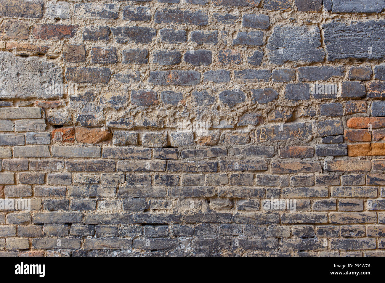 Ancient brick wall with different brick size Stock Photo - Alamy