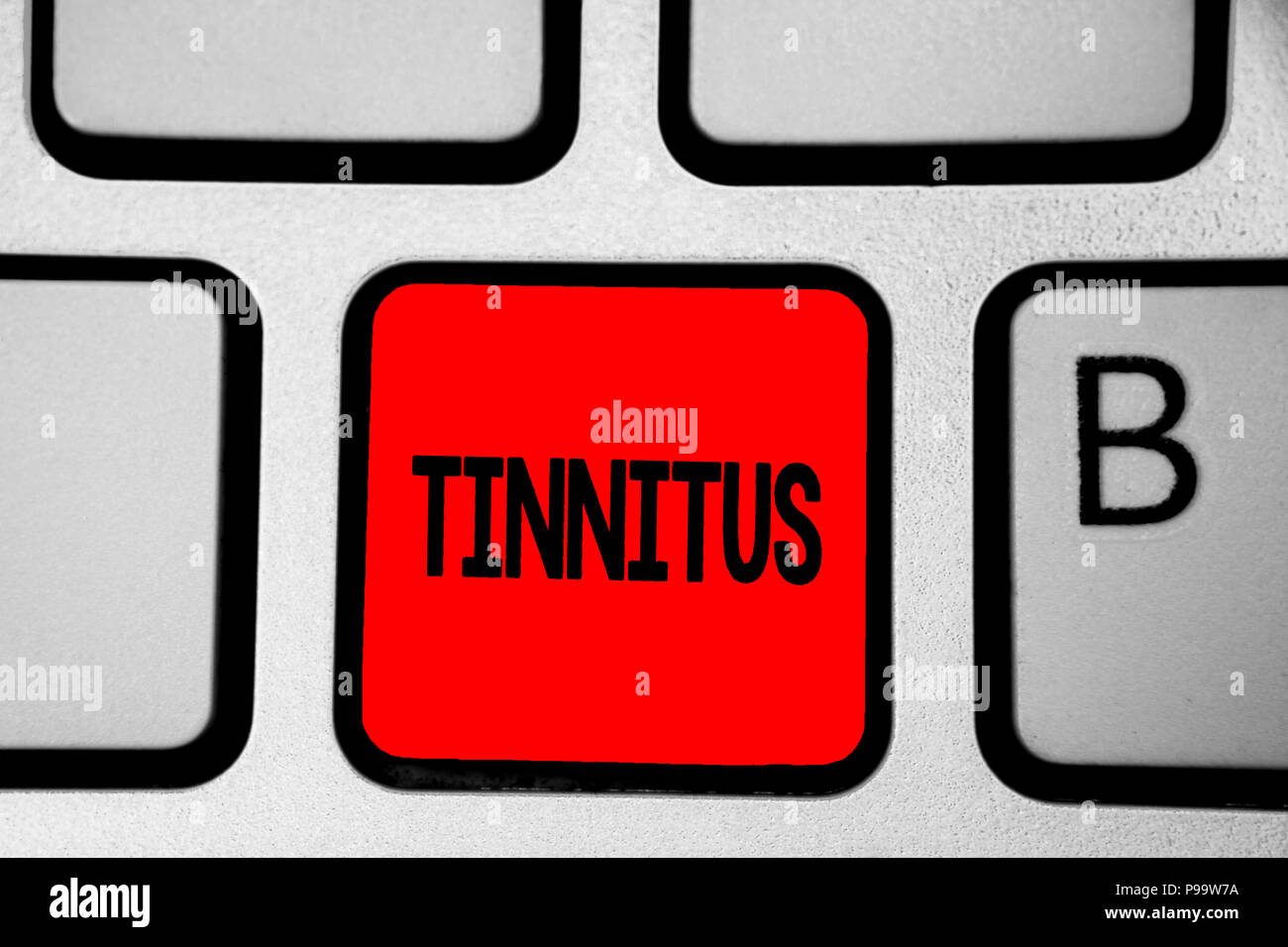 Writing note showing Tinnitus. Business photo showcasing A ringing or ...