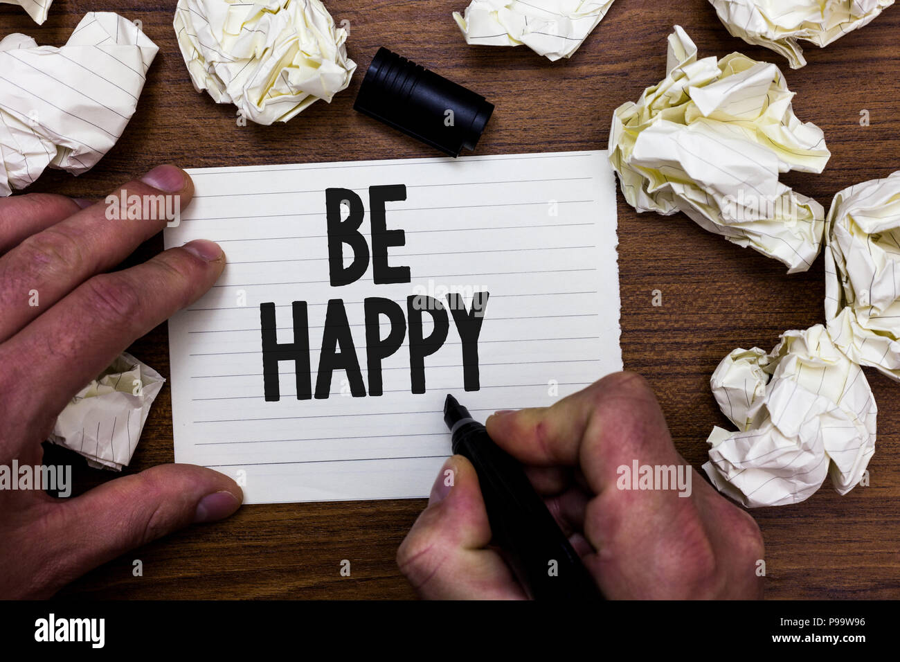 Word writing text Be Happy. Business concept for live every moment as ...