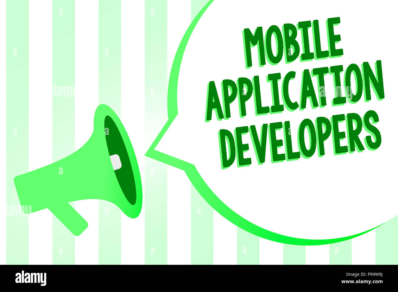 Conceptual hand writing showing Mobile Application Developers. Business photo text create ...