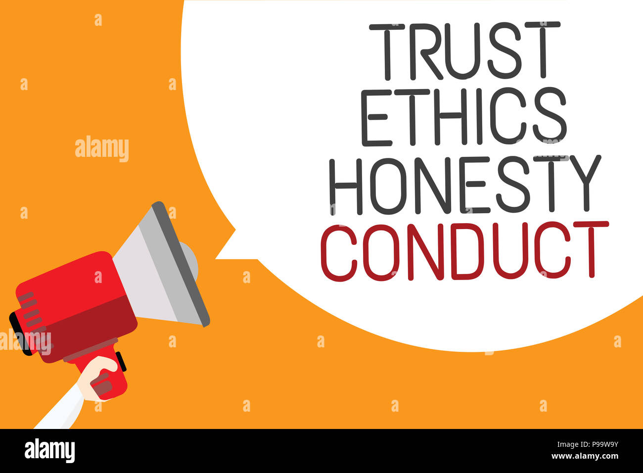Text sign showing Trust Ethics Honesty Conduct. Conceptual photo ...