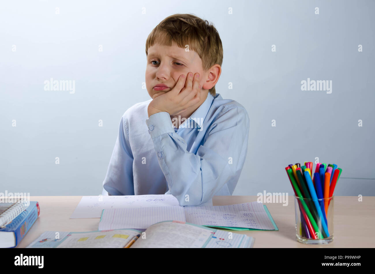 Sad child classroom hi-res stock photography and images - Alamy