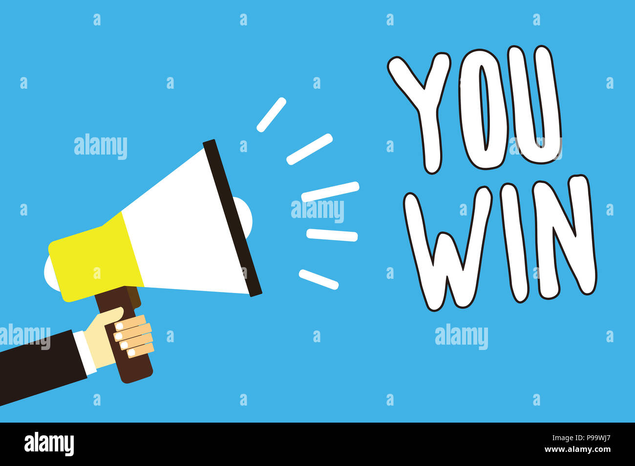 Conceptual hand writing showing You Win. Business photo text be first ...