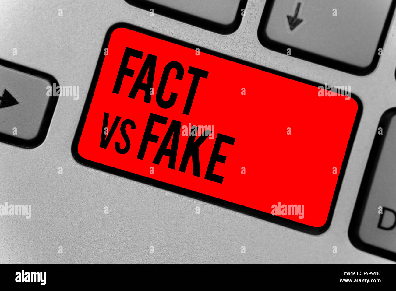 Text sign showing Fact Vs Fake. Conceptual photo Rivalry or products or ...
