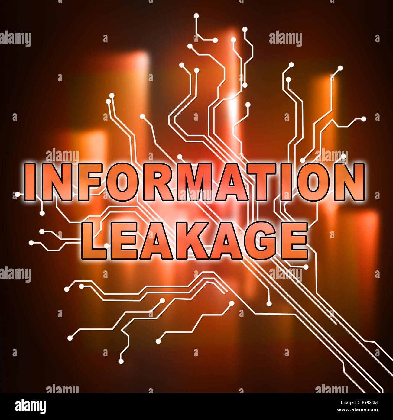 Information Leakage Unprotected Digital Flow 2d Illustration Shows Loss ...