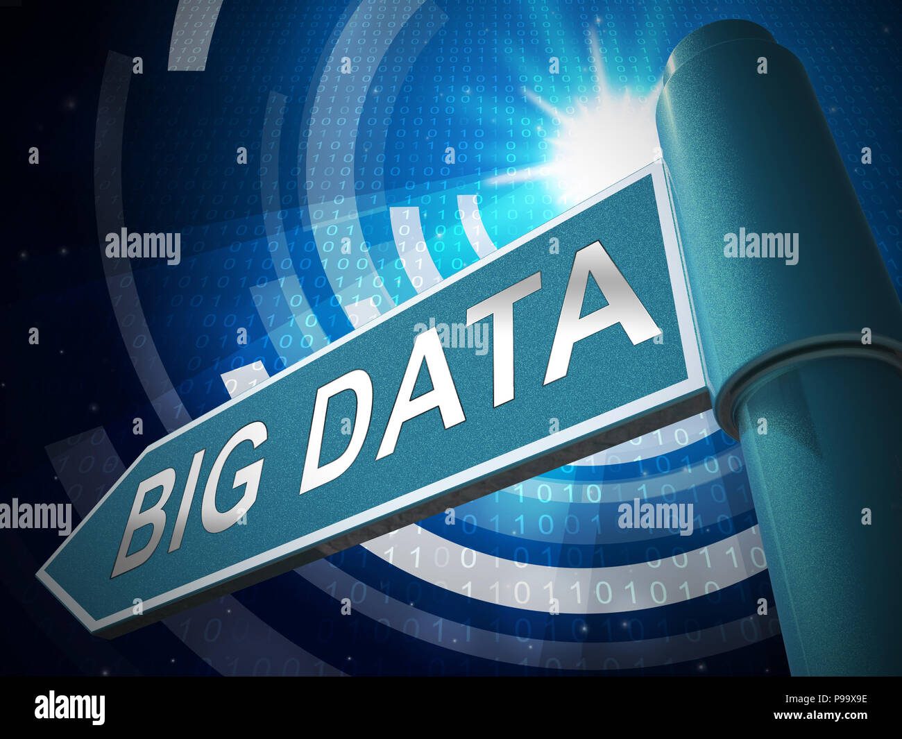 Bigdata Flow Stream Of Big Data 3d Illustration Shows A Fluid ...