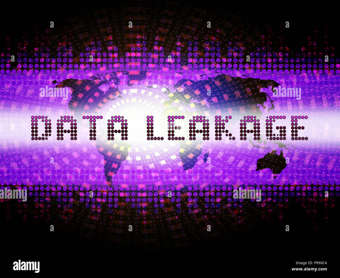 Data Leakage Information Flow Loss 2d Illustration Shows Leaky Breach ...