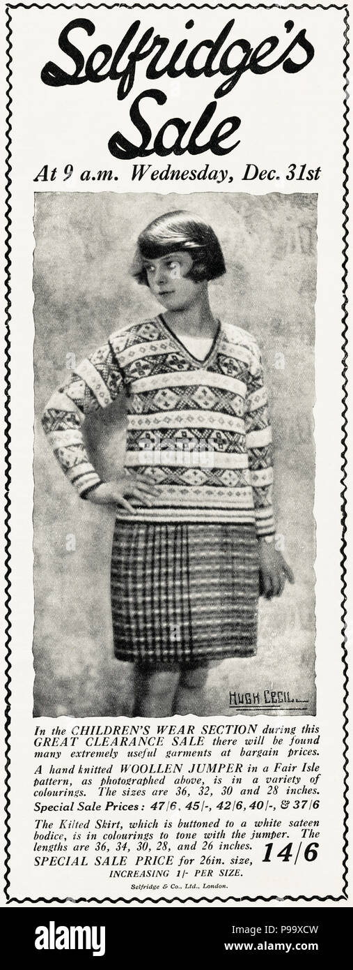 1920s old vintage original advert advertising clearance sale at ...