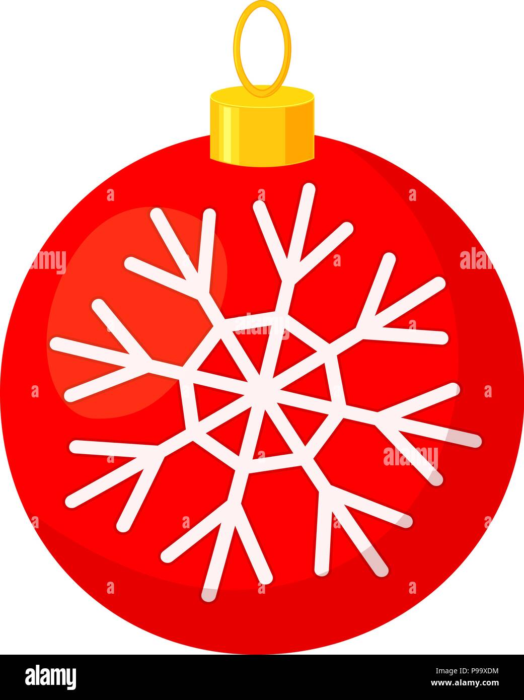 Colorful cartoon christmas ball snowflake. Xmas tree decoration. New ...