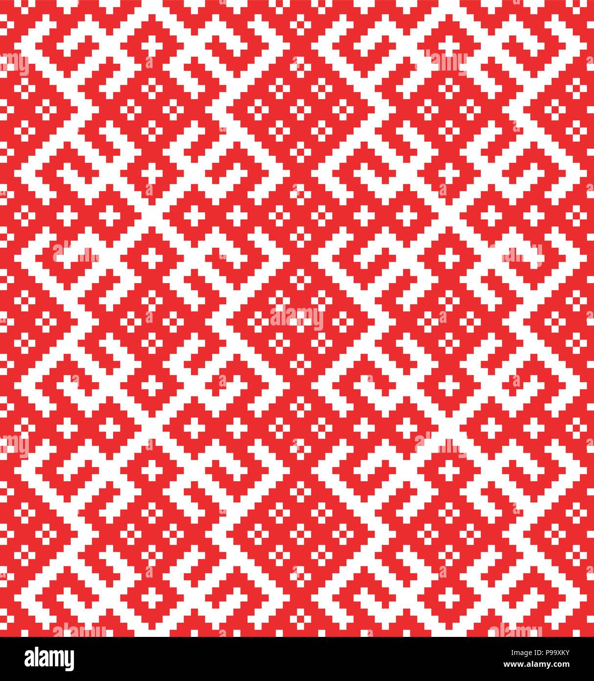Seamless pattern based on traditional Russian and slavic ornament made ...