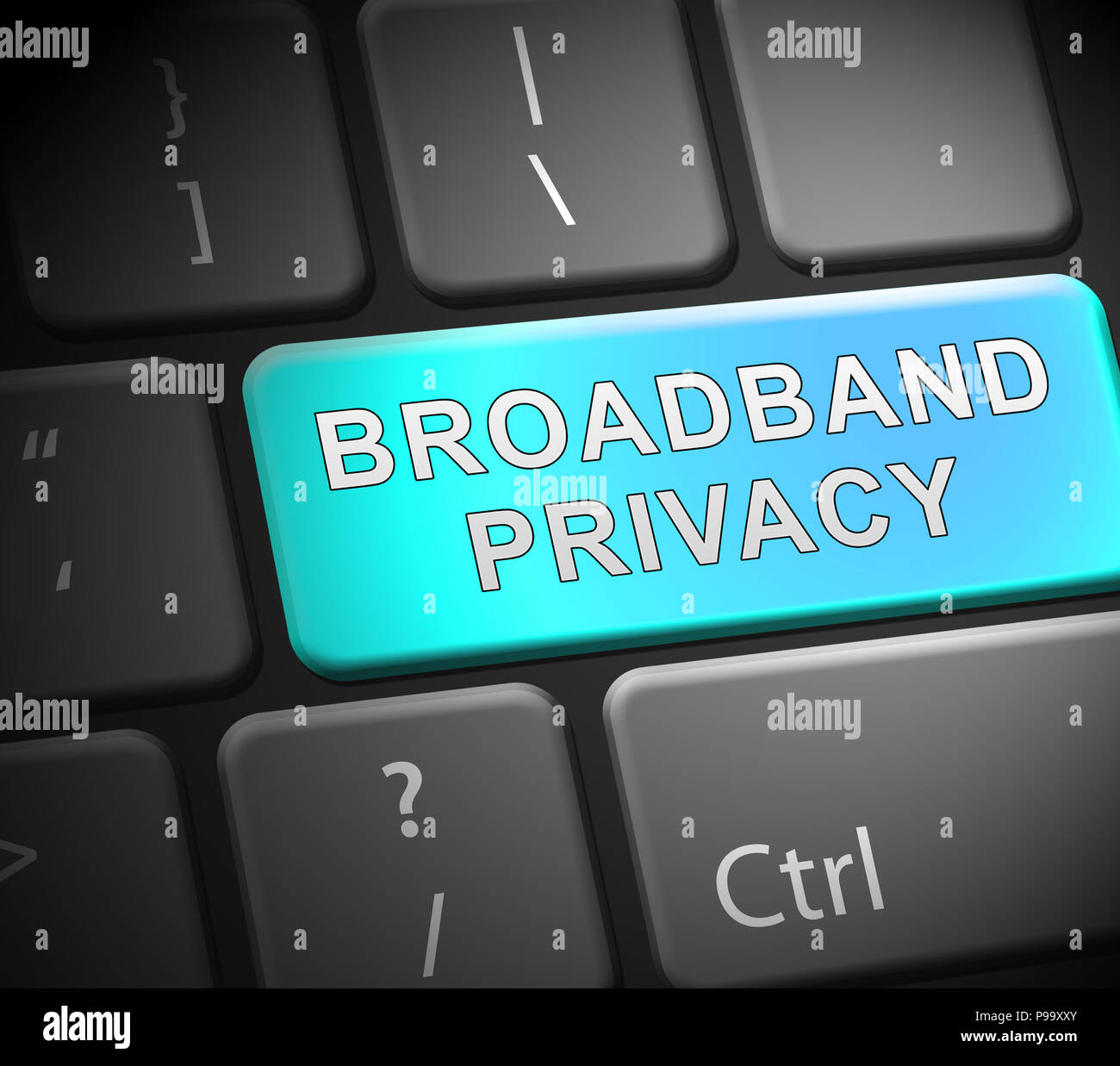 Broadband Privacy Secure Internet Protection 3d Illustration Shows ...