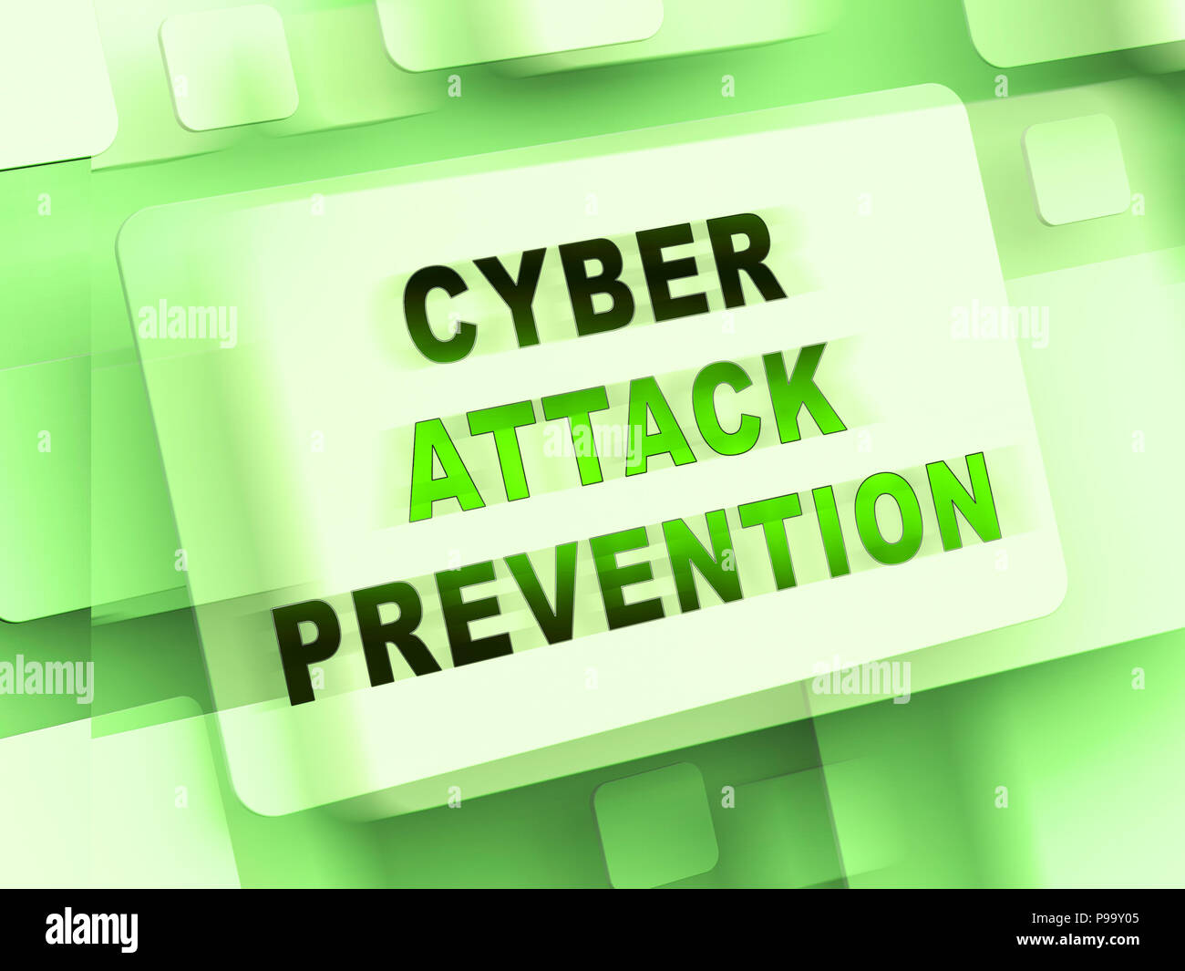 Cyber Attack Prevention Security Firewall 3d Rendering Shows Computer ...