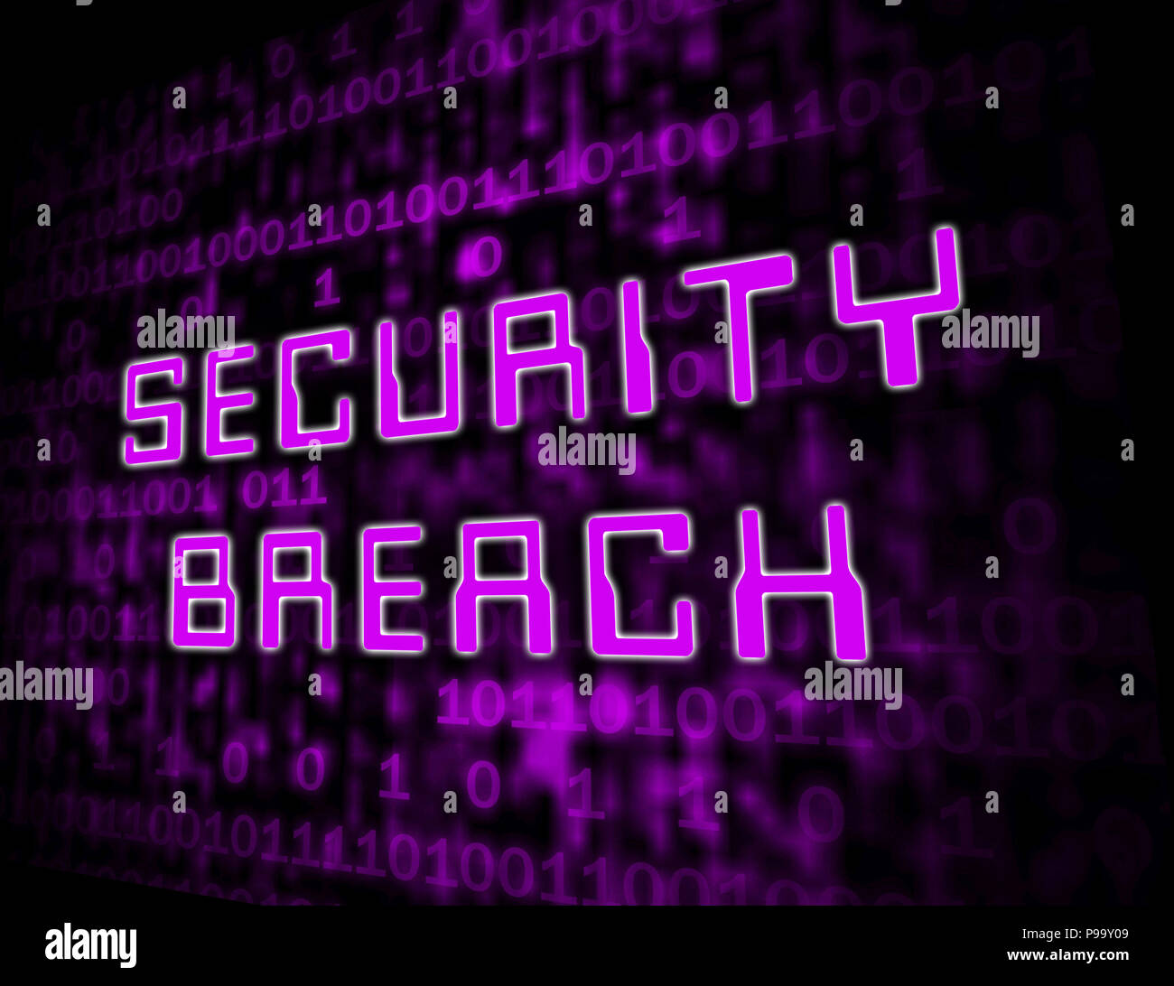 Cyber Security Breach System Hack 3d Illustration Shows Internet ...