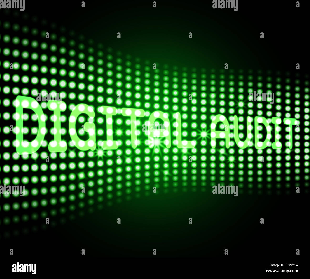 Digital Audit Cyber Network Examination 3d Illustration Shows Analysis ...