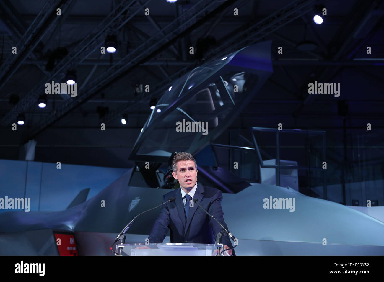 Defence Secretary Gavin Williamson speaking at the unveiling of the ...