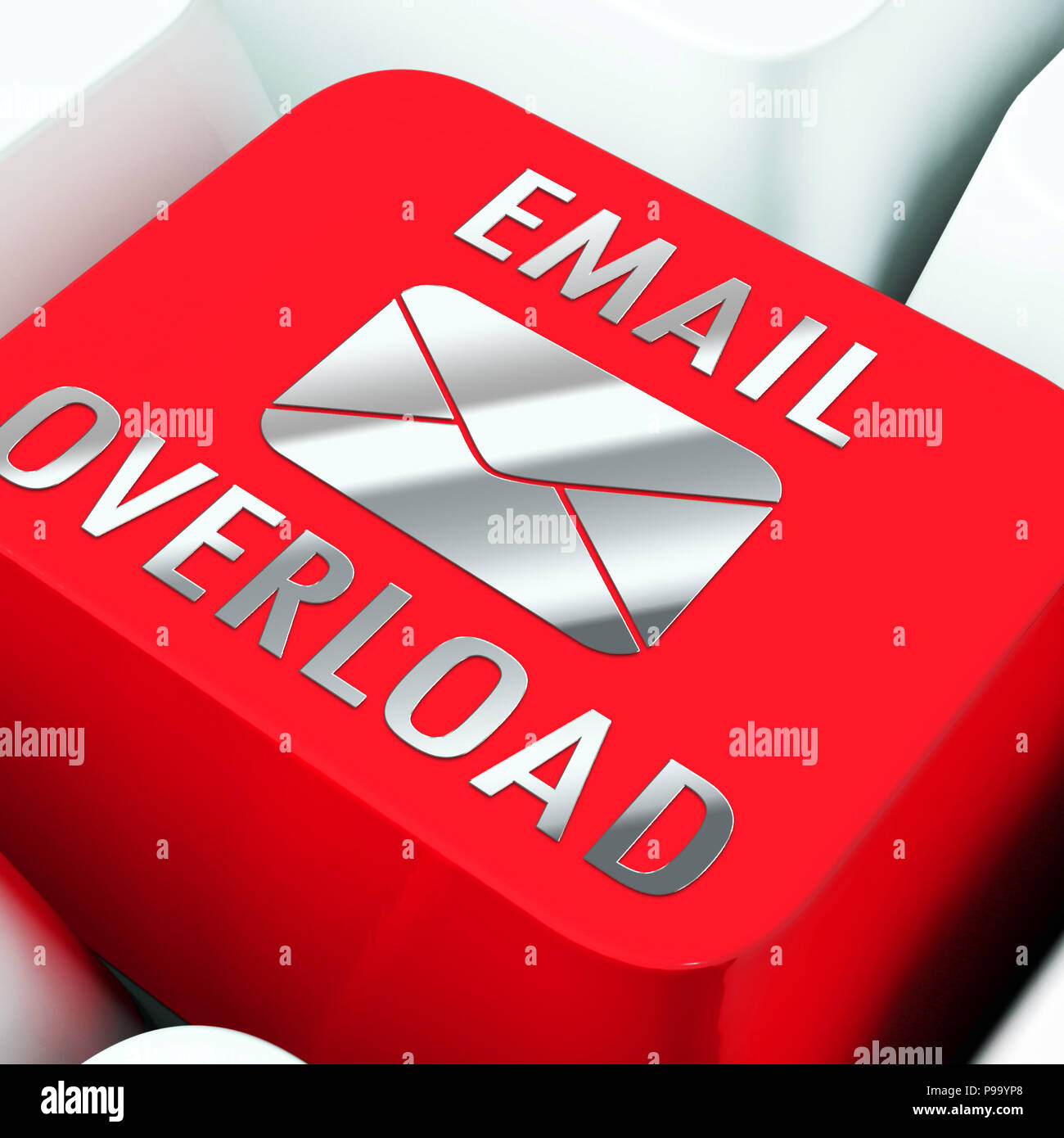 Email Overload Spam Communication Stress 3d Rendering Shows Overwhelmed ...