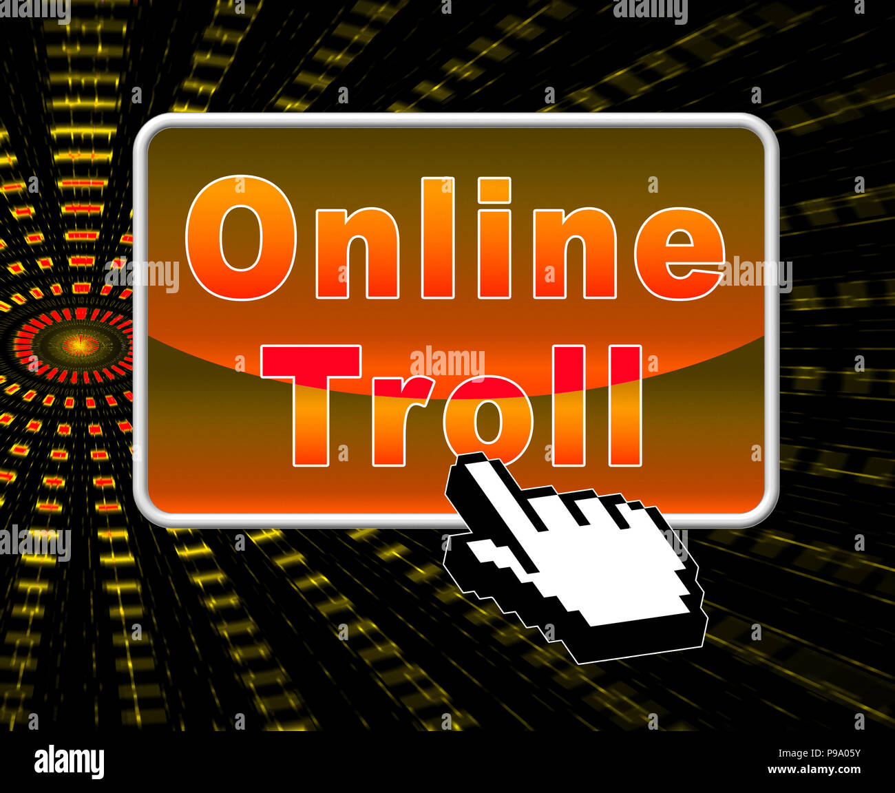 Online Troll Rude Sarcastic Threat 2d Illustration Shows Cyberspace ...