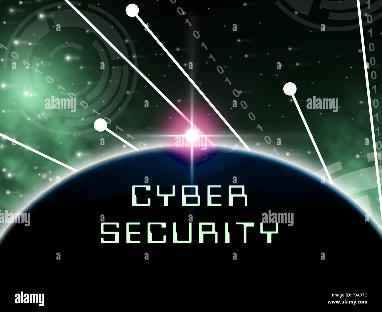 Cybersecurity Technology Hightech Security Guard 2d Illustration Shows ...