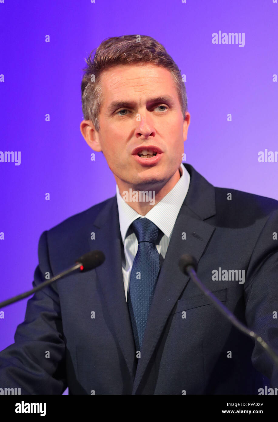 Defence Secretary Gavin Williamson speaking at the unveiling of the ...