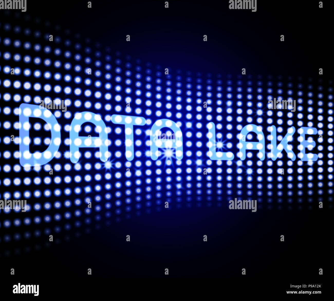 Data Lake Digital Datacenter Cloud 3d Illustration Shows Mainframe ...