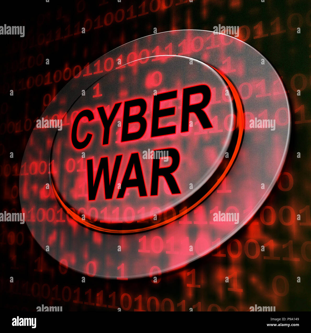 Cyberwar Virtual Warfare Hacking Invasion 3d Rendering Shows Government ...