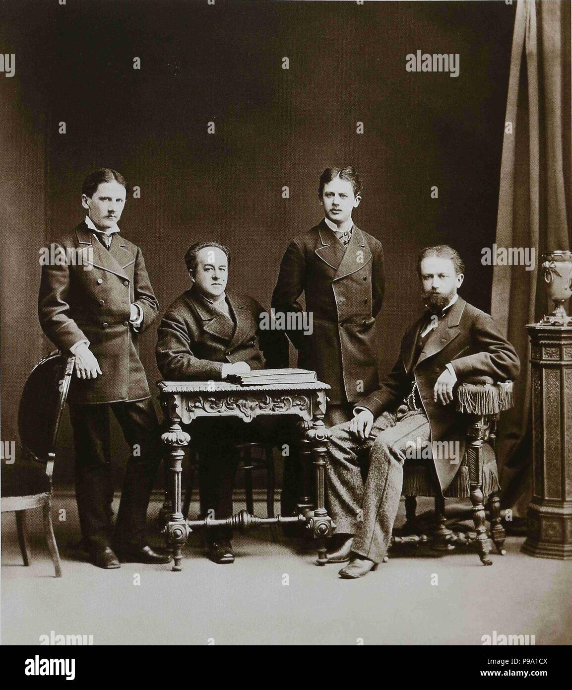Pyotr Ilyich Tchaikovsky (right) with his Brothers Modest and Anatoly ...