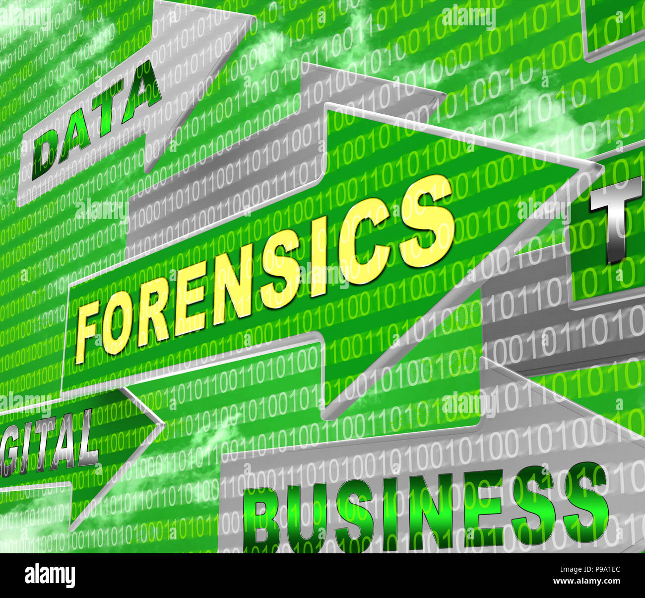 Cyber Forensics Computer Crime Analysis 3d Rendering Shows Internet ...