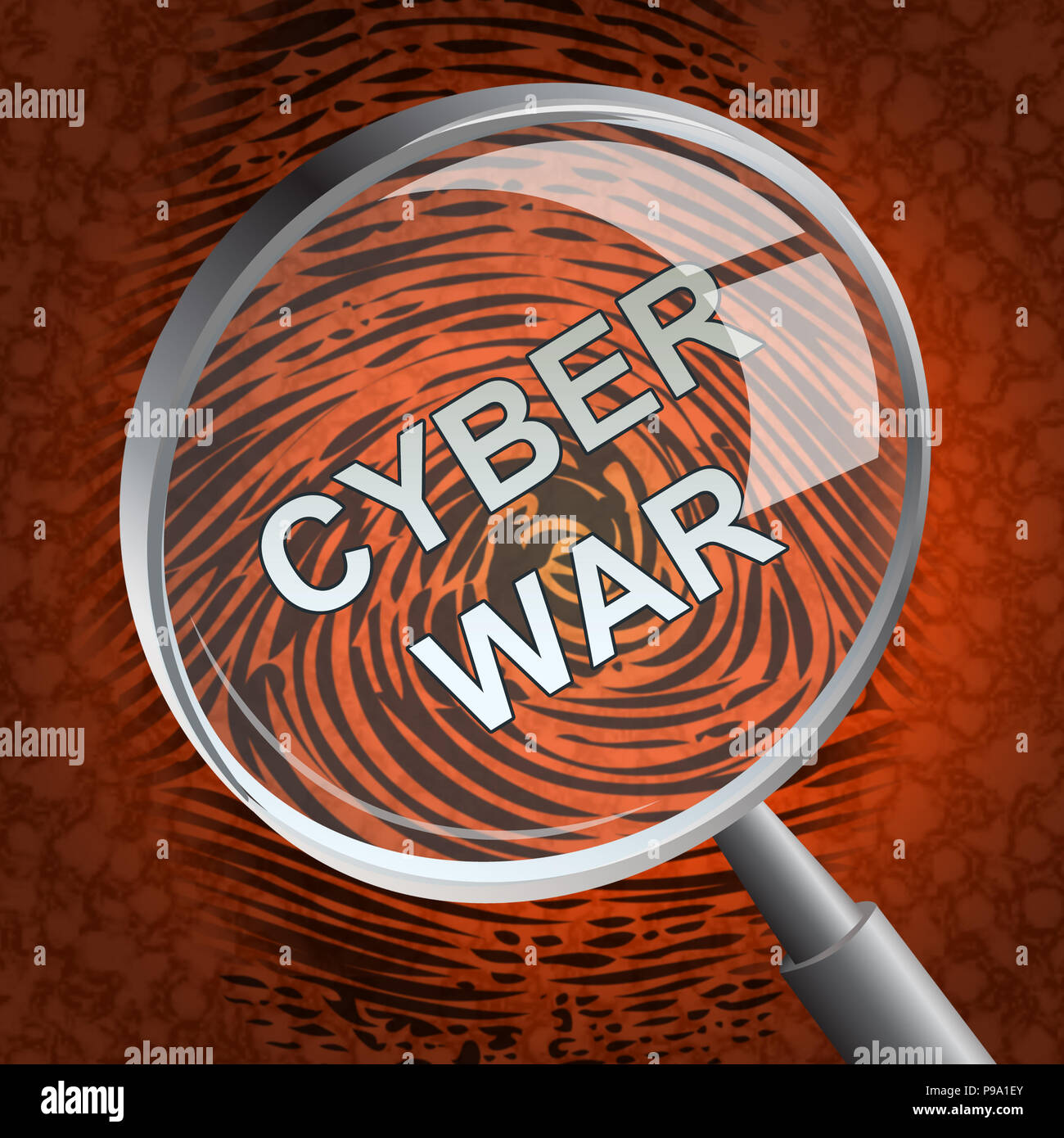 Cyberwar Virtual Warfare Hacking Invasion 3d Rendering Shows Government ...